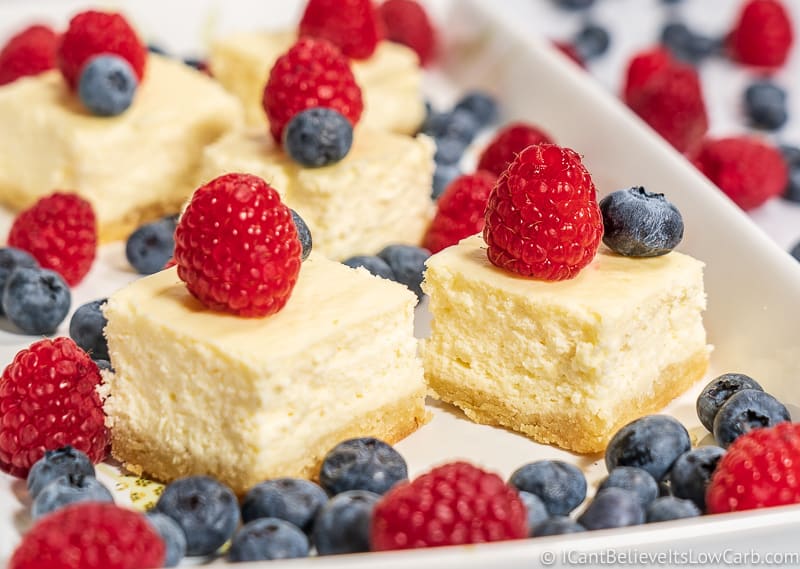 Easy Keto Cheesecake Bars Recipe - New York Style & Sugar-Free